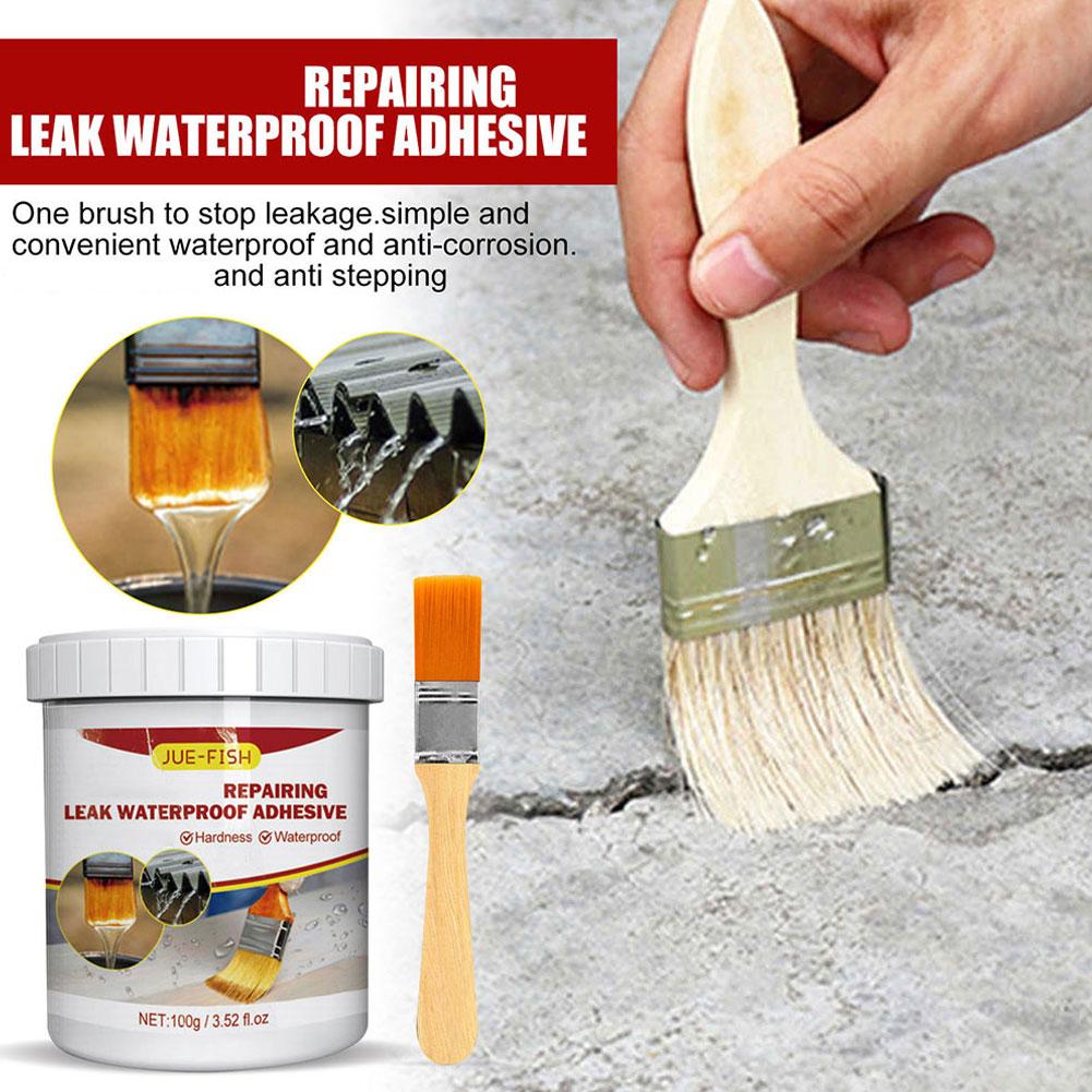 SSKFHGI 100g + Brush Transparent Waterproof Glue Leak-Proof Paint Leak ...