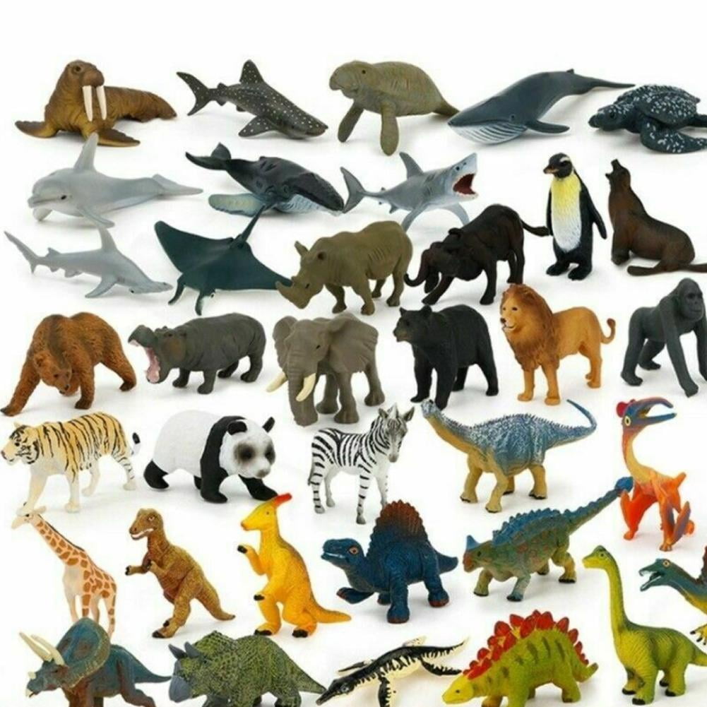 SSKFHGI 12Piece Plastic Animal Model Set Jungle Ocean and Zoo Figures ...