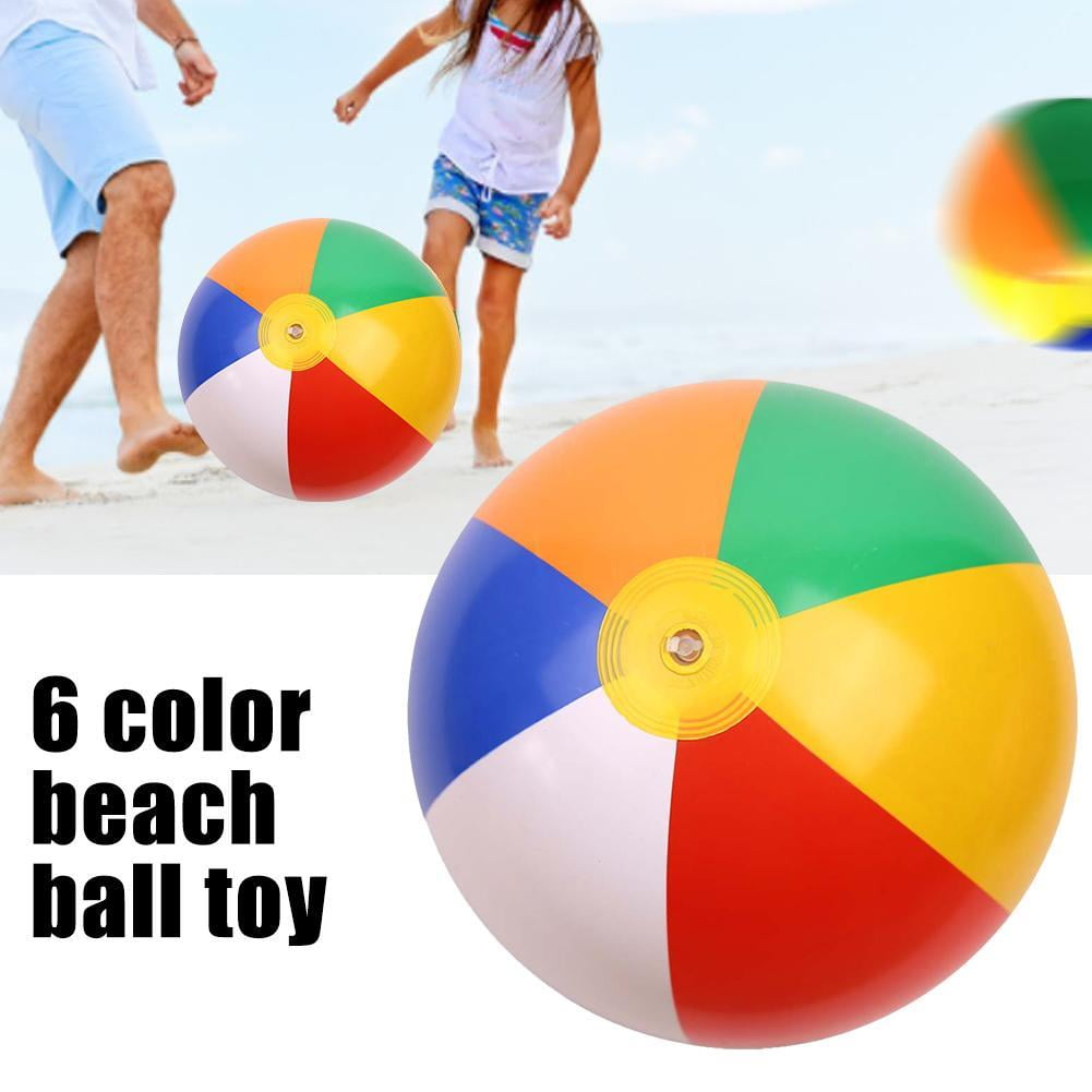 SSKFHGI 16 Inch 6 Color Beach Ball 6 Color Inflatable Pvc Ball Water ...