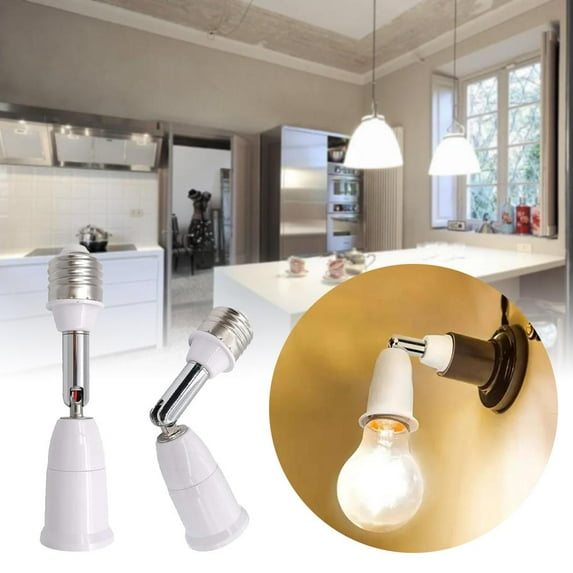 SSKFHGI 2 Pcs Light Bulb Socket Extender Bendable Adapter Lamp ...