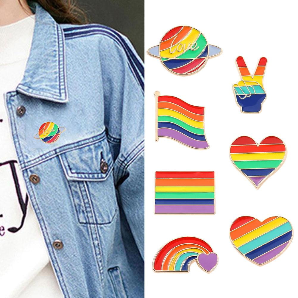 SSKFHGI 2024 LGBT Gay Lesbian Pride Enamel Lapel Pin Badge Flag Rainbow ...