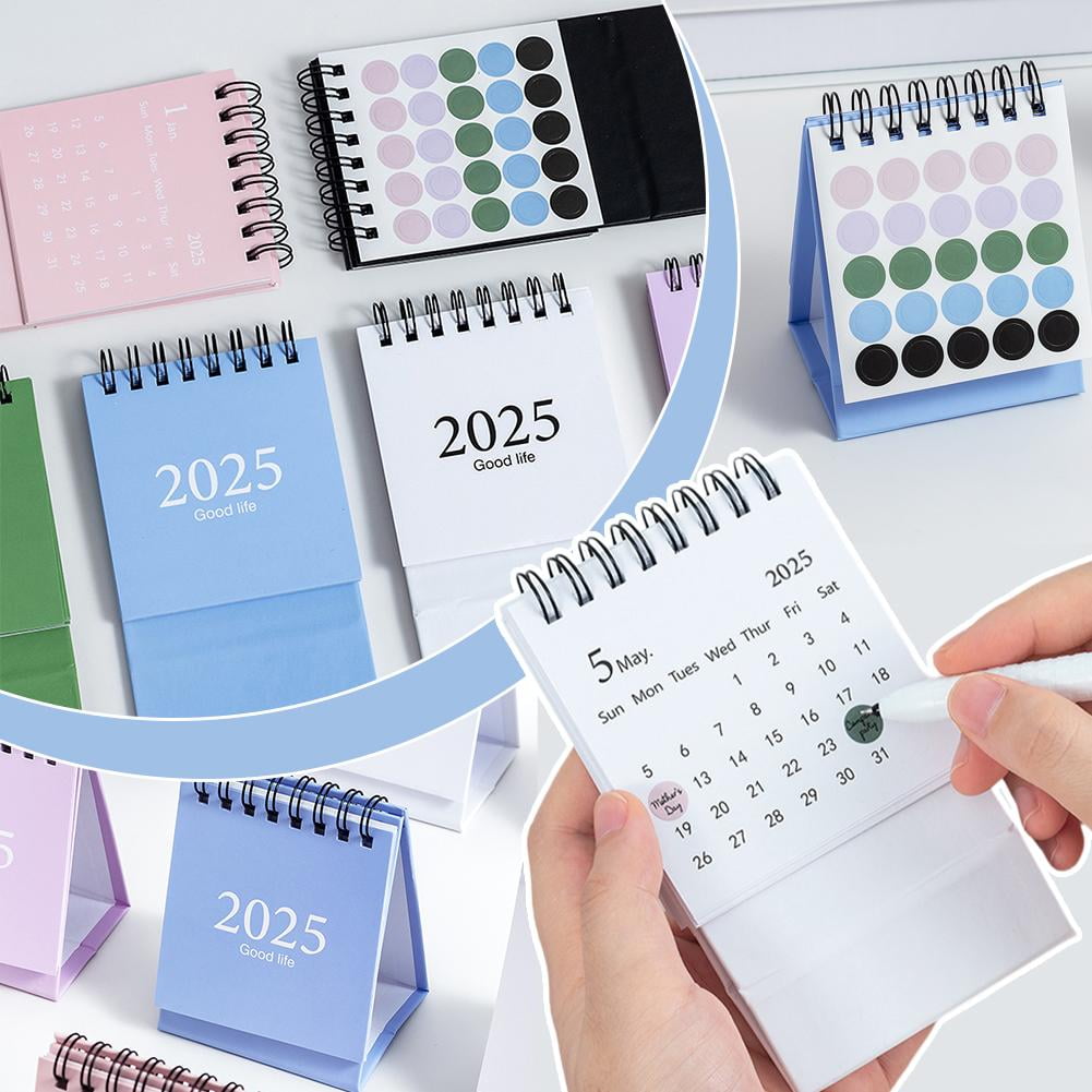 SSKFHGI 2025 Black 2025 Mini Desk Calendar Morandi Desk Calendar ...