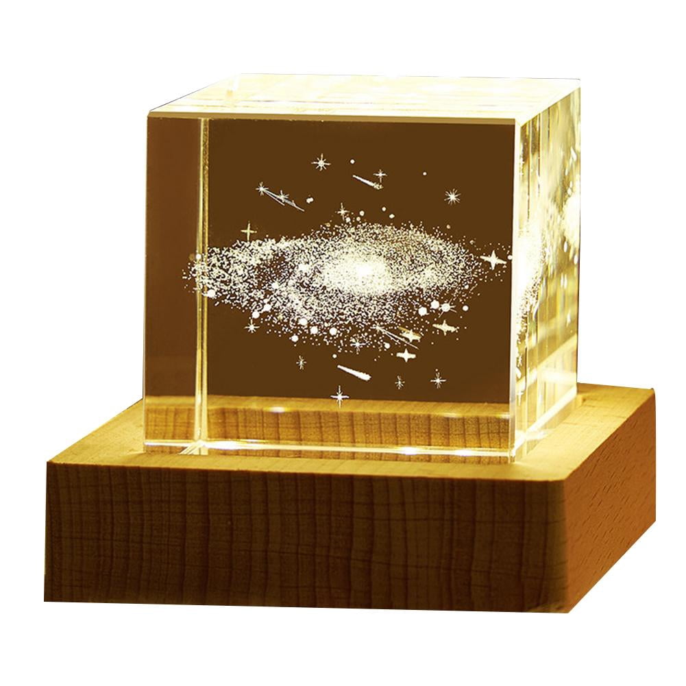 SSKFHGI 3D Solar System Crystal Bal Wooden Base Versatile Decor Stellar ...