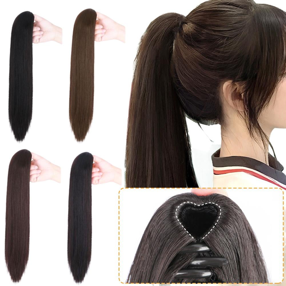 SSKFHGI 4050cm Long Straight Ponytail Claw Clip in Hairpieces Wig ...
