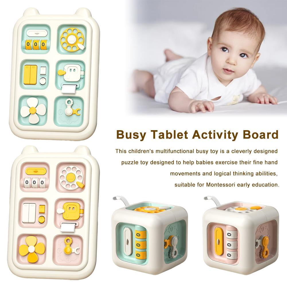 SSKFHGI 6 in 1 Montessori Busy Cube Sensory Activity Board Portable for ...