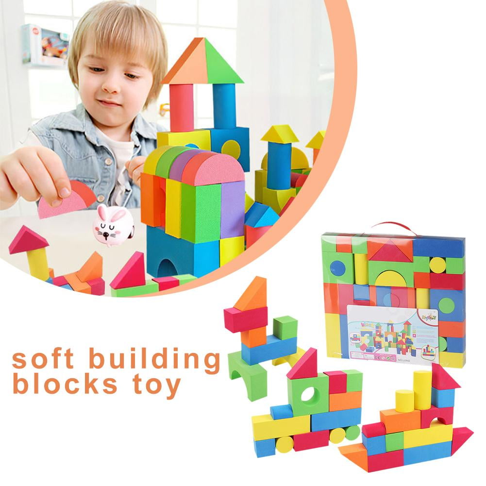 SSKFHGI 92 Building Blocks (2 Boxes Of 46 Blocks) Kindergarten Baby ...