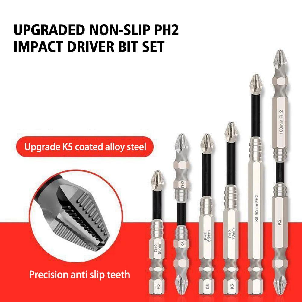 SSKFHGI Anti Slip PH2 Impact Driver Bit Set Upgraded Magnetic ...