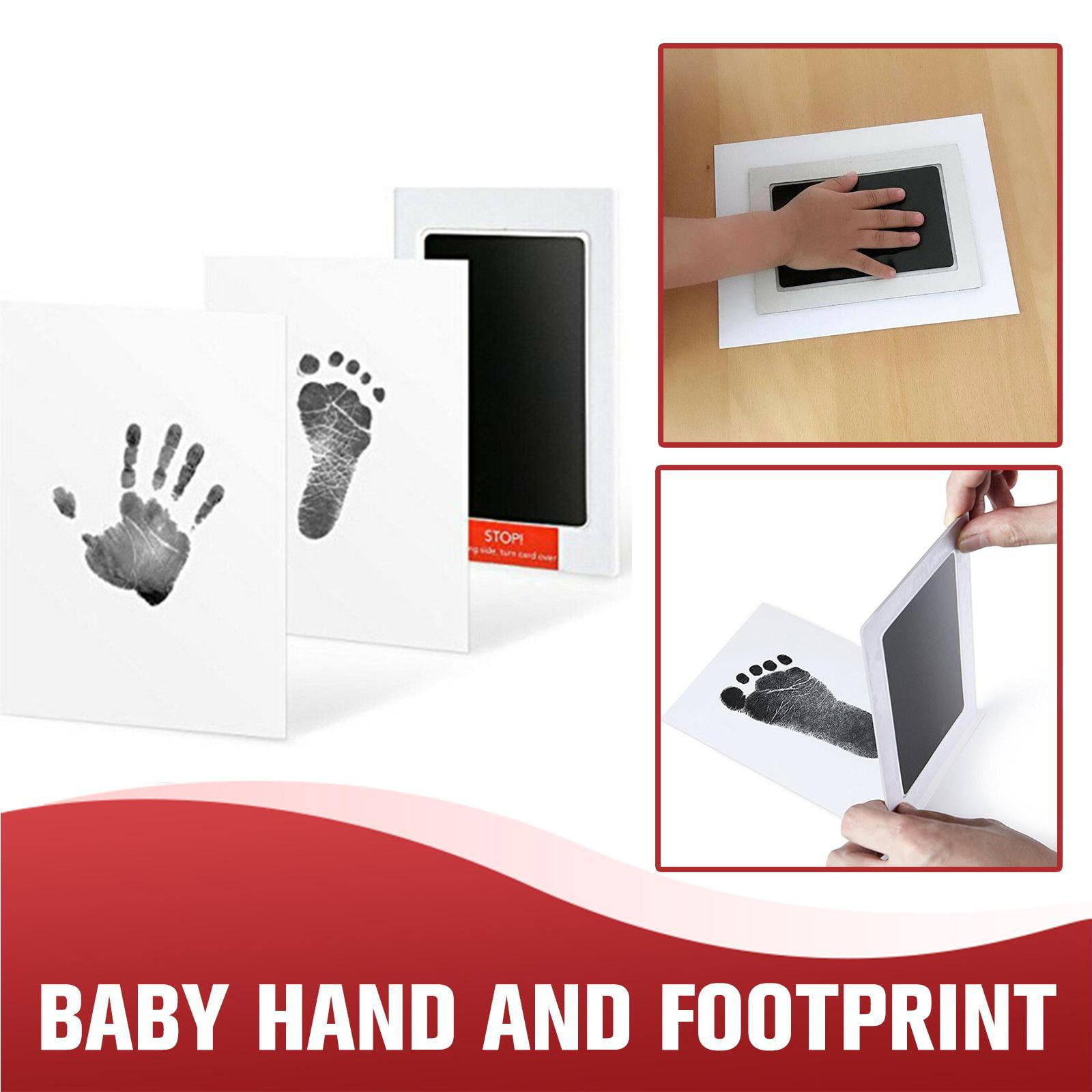 SSKFHGI Black 12.5*8cm Baby Footprint Handprint Ink Pad 100-Day ...