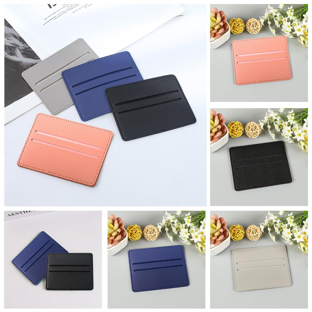 SSKFHGI Black 2 Card Slots Credit Card Id Card Holder Pu Coin Card ...