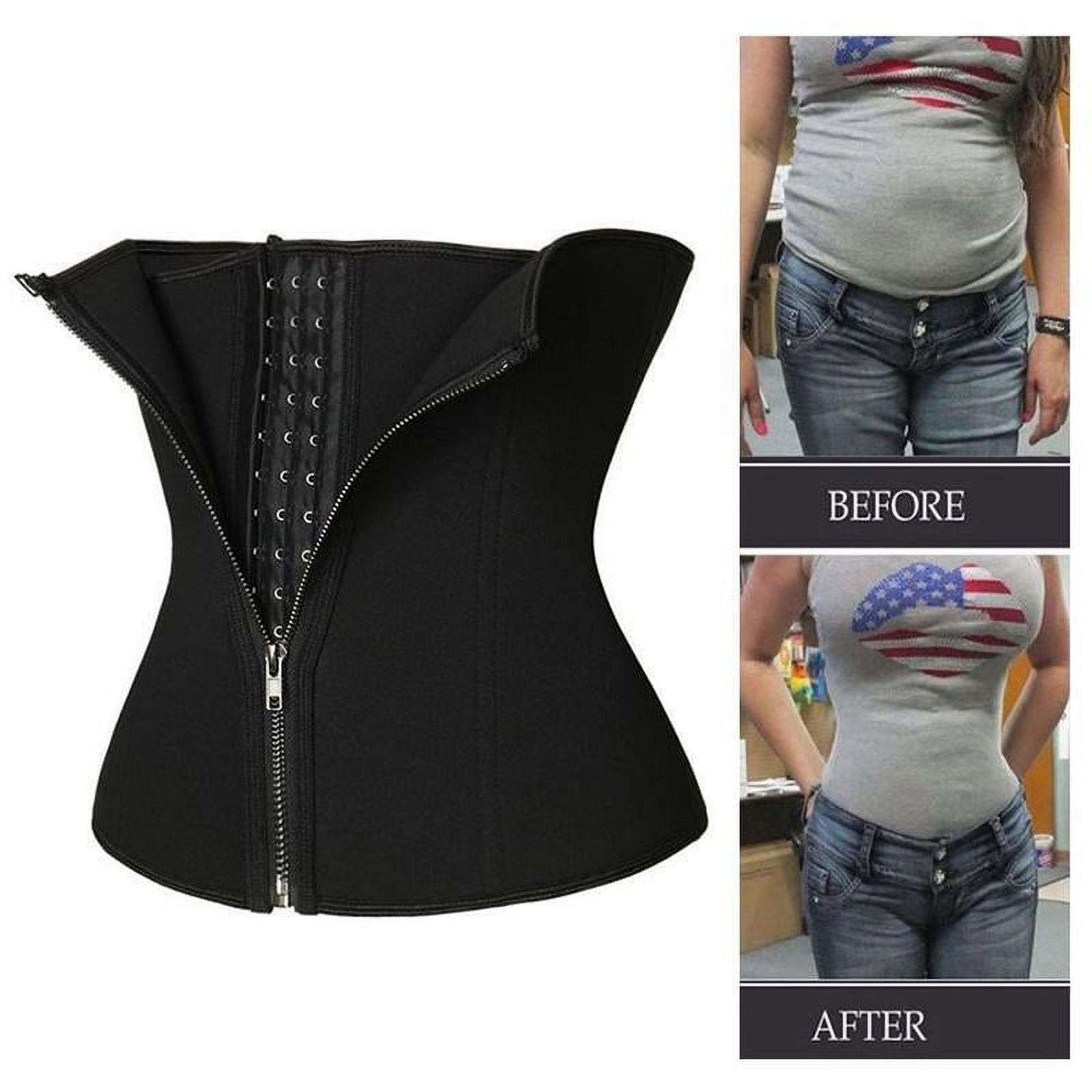 SSKFHGI Black Xxxl Buttoned Body Shaper Zipper Belly Belt Palace Corset ...