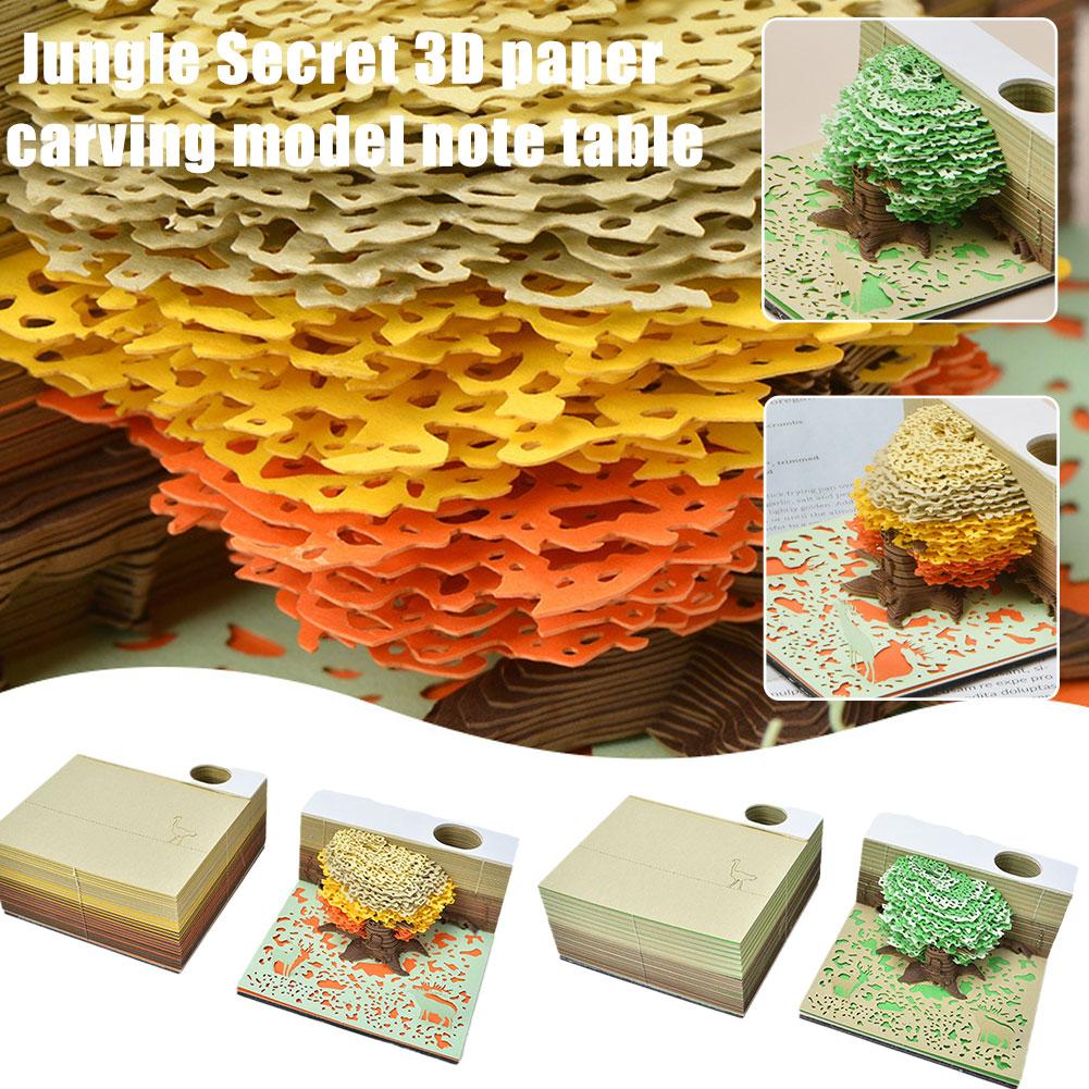 SSKFHGI Block 3D Art Notepad 3D Calendar 2024 Tree House Memo Pad ...