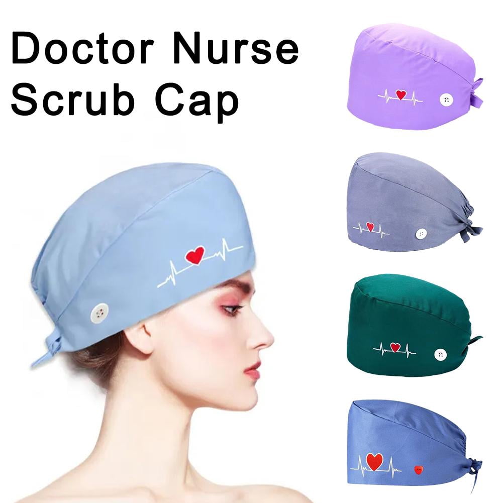 SSKFHGI Blue) Adjustable Surgical Cap Cotton Solid Color Nurse ...