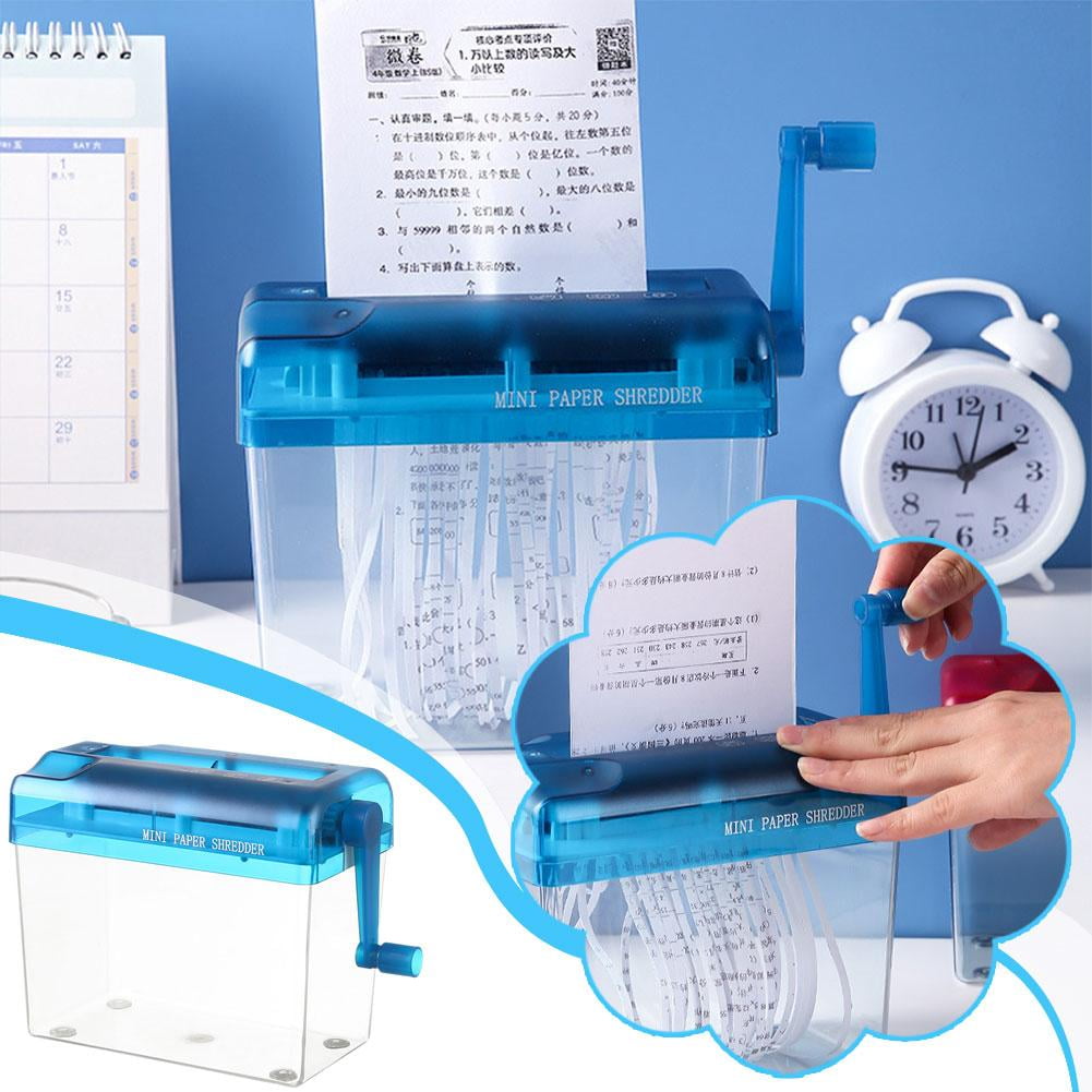 SSKFHGI Blue Shredder Office Home Mini Manual Shredder Desktop Hand ...