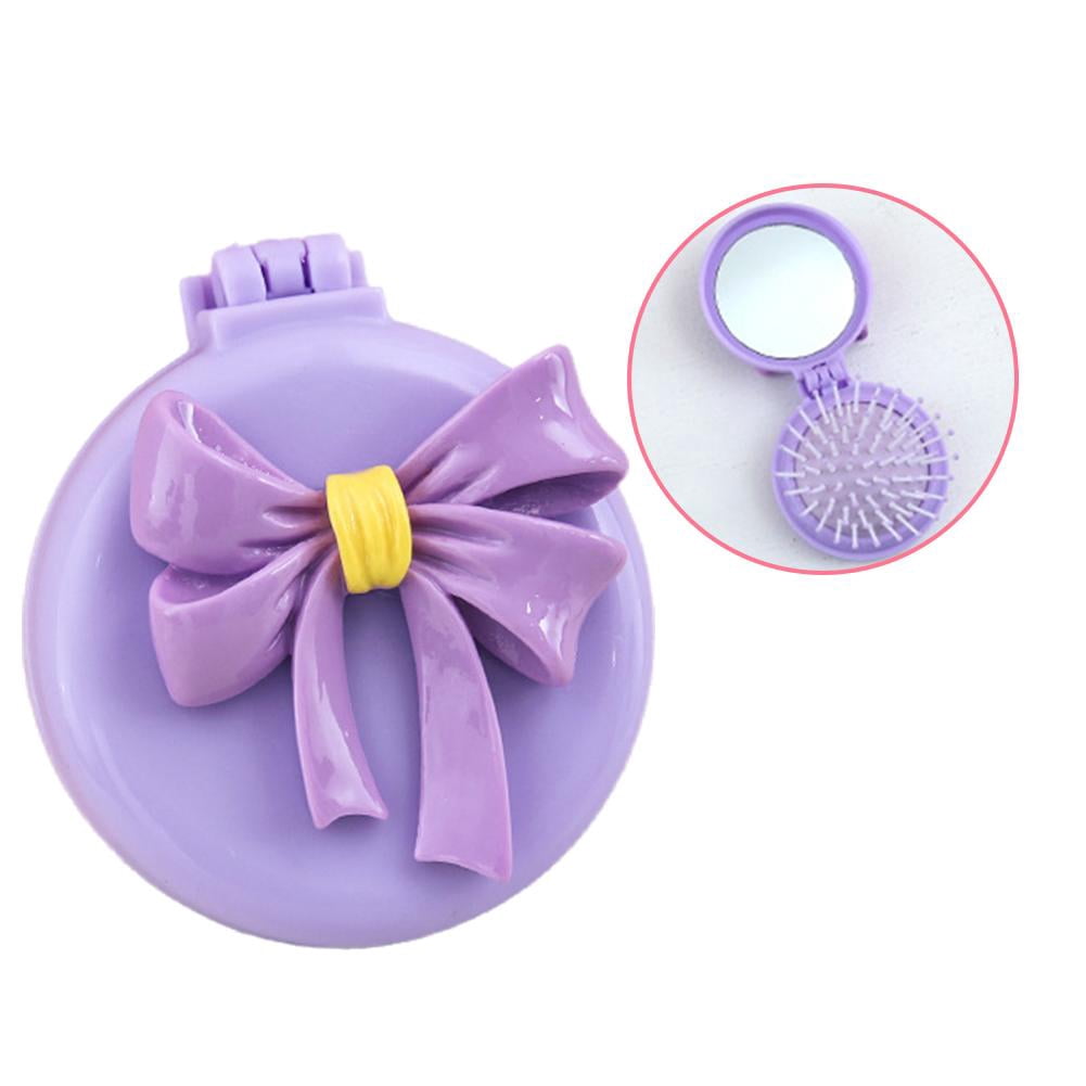 SSKFHGI Bow Foldable Comb Mini Cushion Comb Mirror Integrated Female CF ...