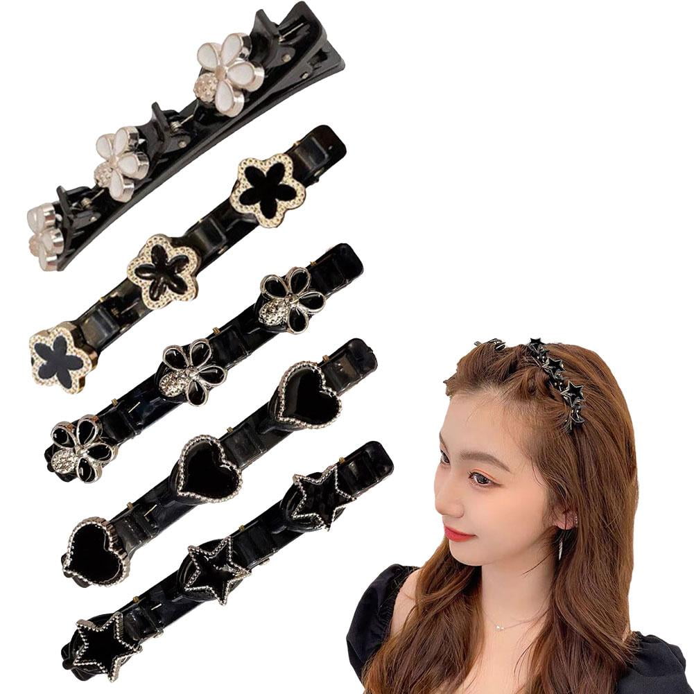 SSKFHGI Braided Hair Clips Side Bangs Fixer Braid Hairpins Crystal ...