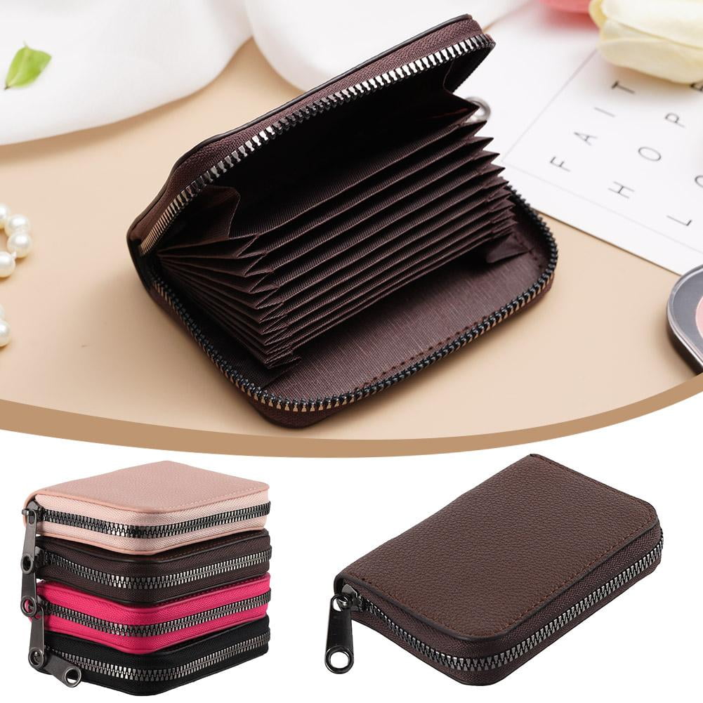 SSKFHGI Brown Card Holder Id Card Holder With Multiple Card Slots For ...