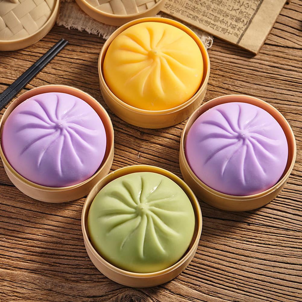SSKFHGI Bun Bao Sensory Fidget Toy with Steamer Container Box Stress ...