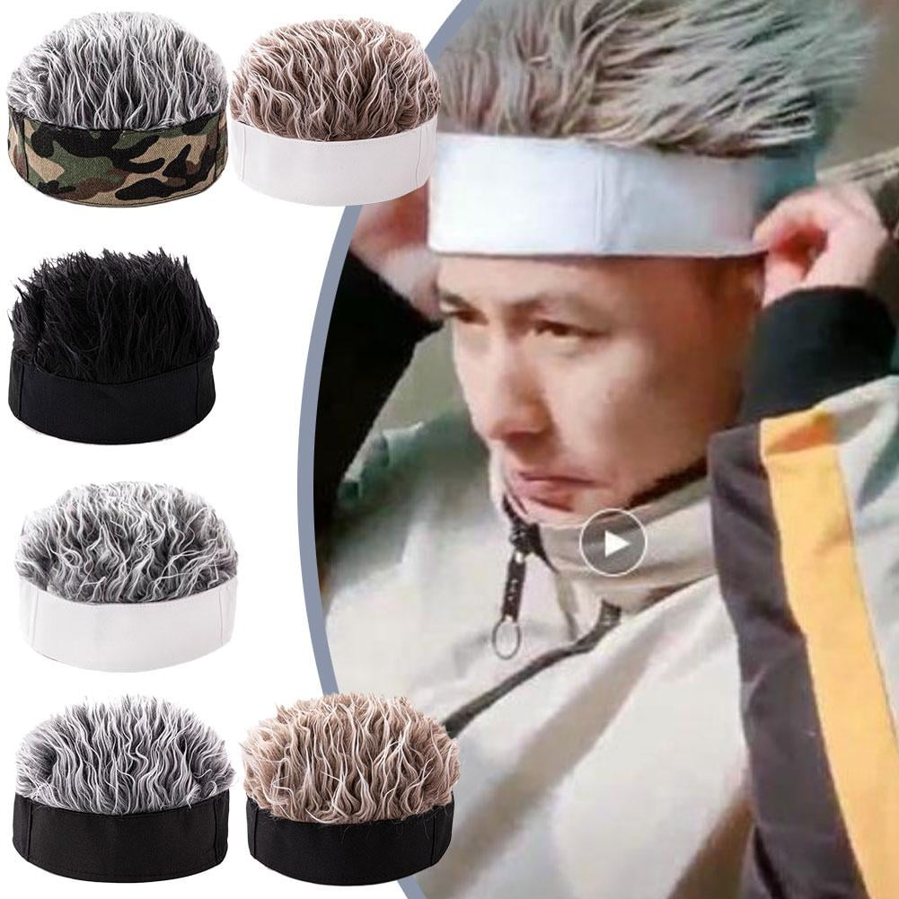 SSKFHGI Camouflage Coffee Wool Adjustable Hat Handsome Simulation Wig ...