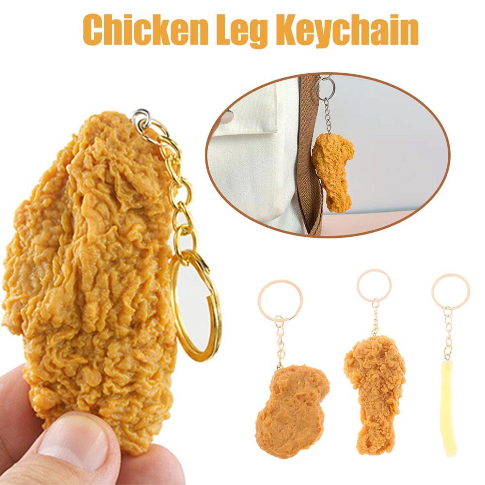 SSKFHGI Chicken Nugget Keyring Joke Funny Novelty Keychain Birthday ...
