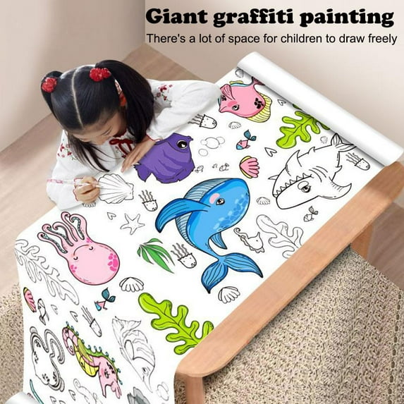 SSKFHGI Children DIY Graffiti Scroll Color Filling Paper Painting Roll ...
