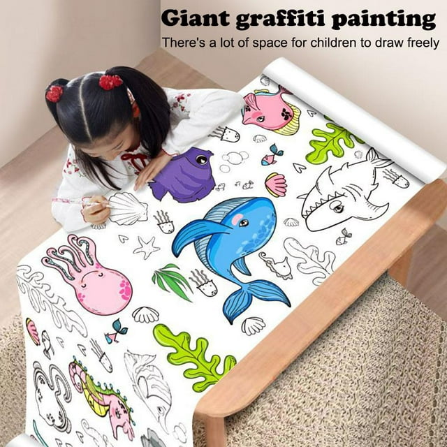 SSKFHGI Children DIY Graffiti Scroll Color Filling Paper Painting Roll ...