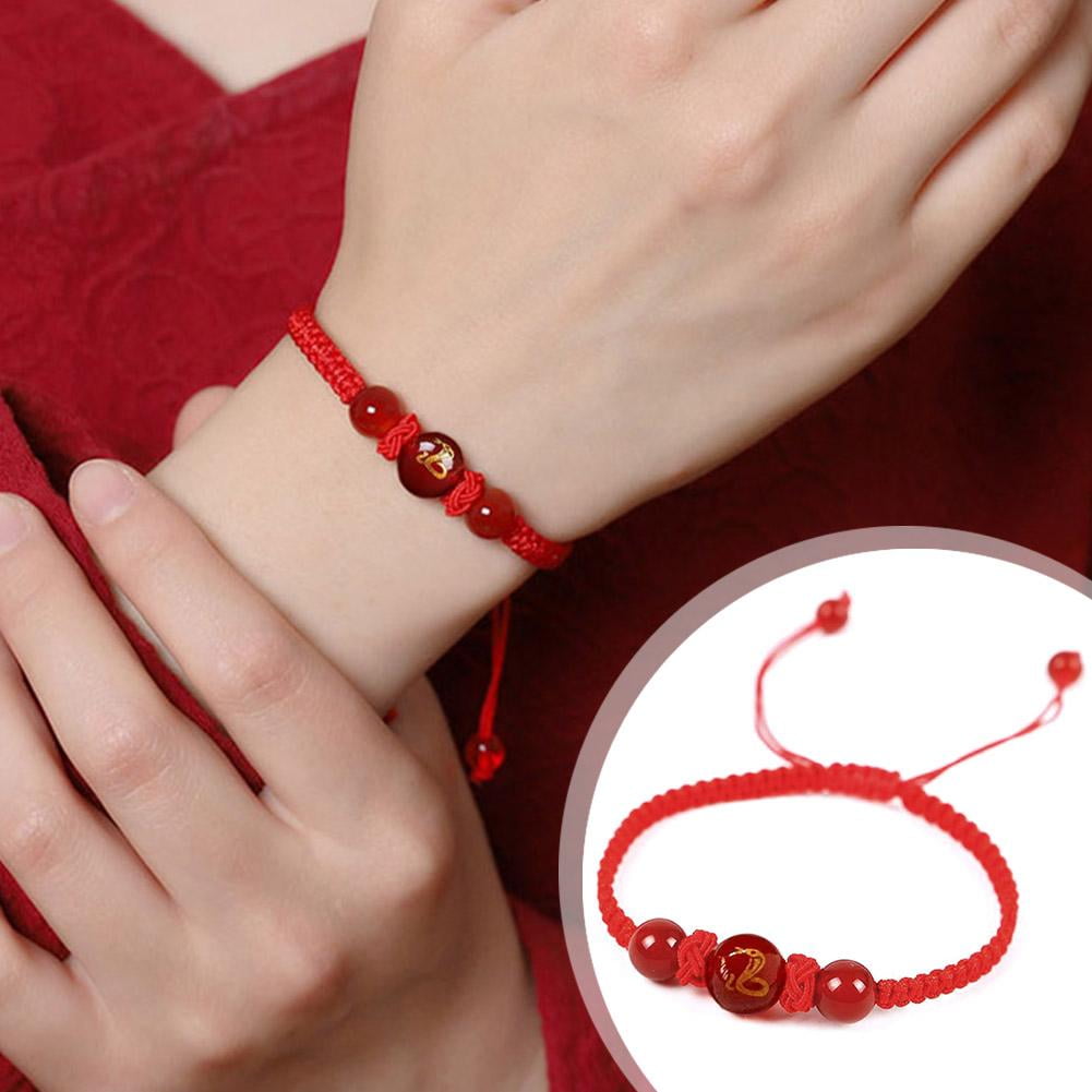 SSKFHGI Chinese Feng Shui Lucky Red String Bracelet Good Luck Red ...