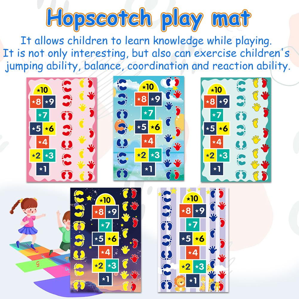 SSKFHGI Crazyview Slippery Hopscotch for Kids Hopscotch Puzzle Mat ...