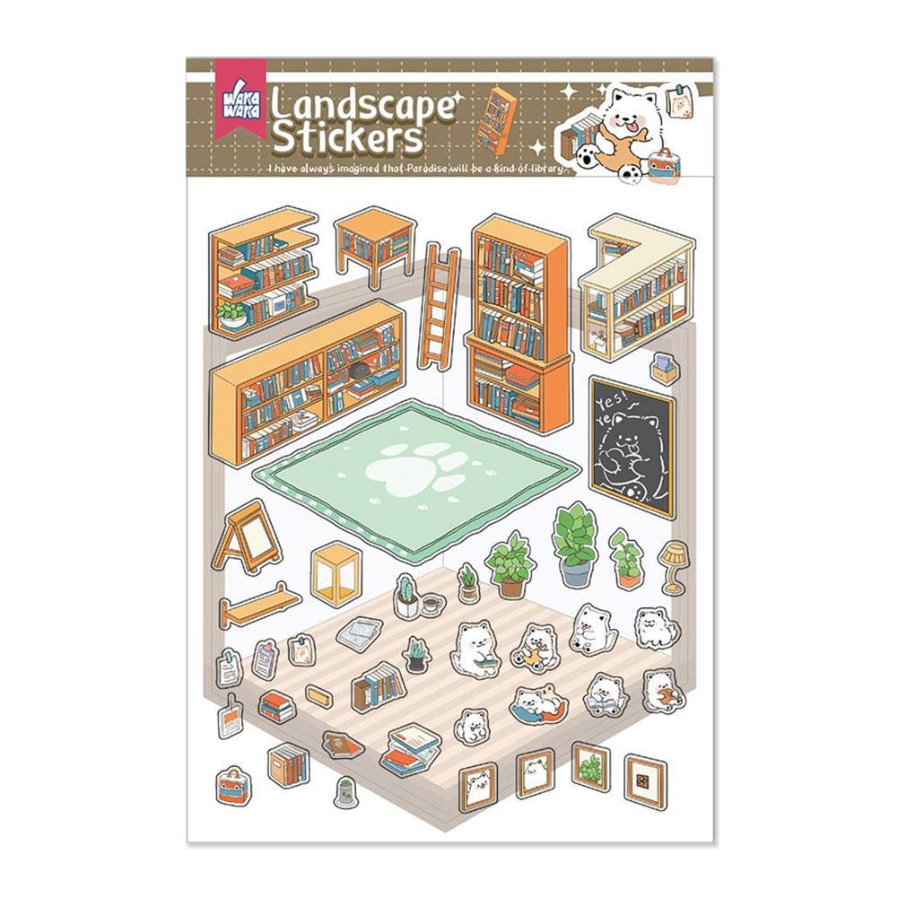 SSKFHGI DIY 3D House Stickers DIY 3D Sticker Scene 3D Miniature Scene ...