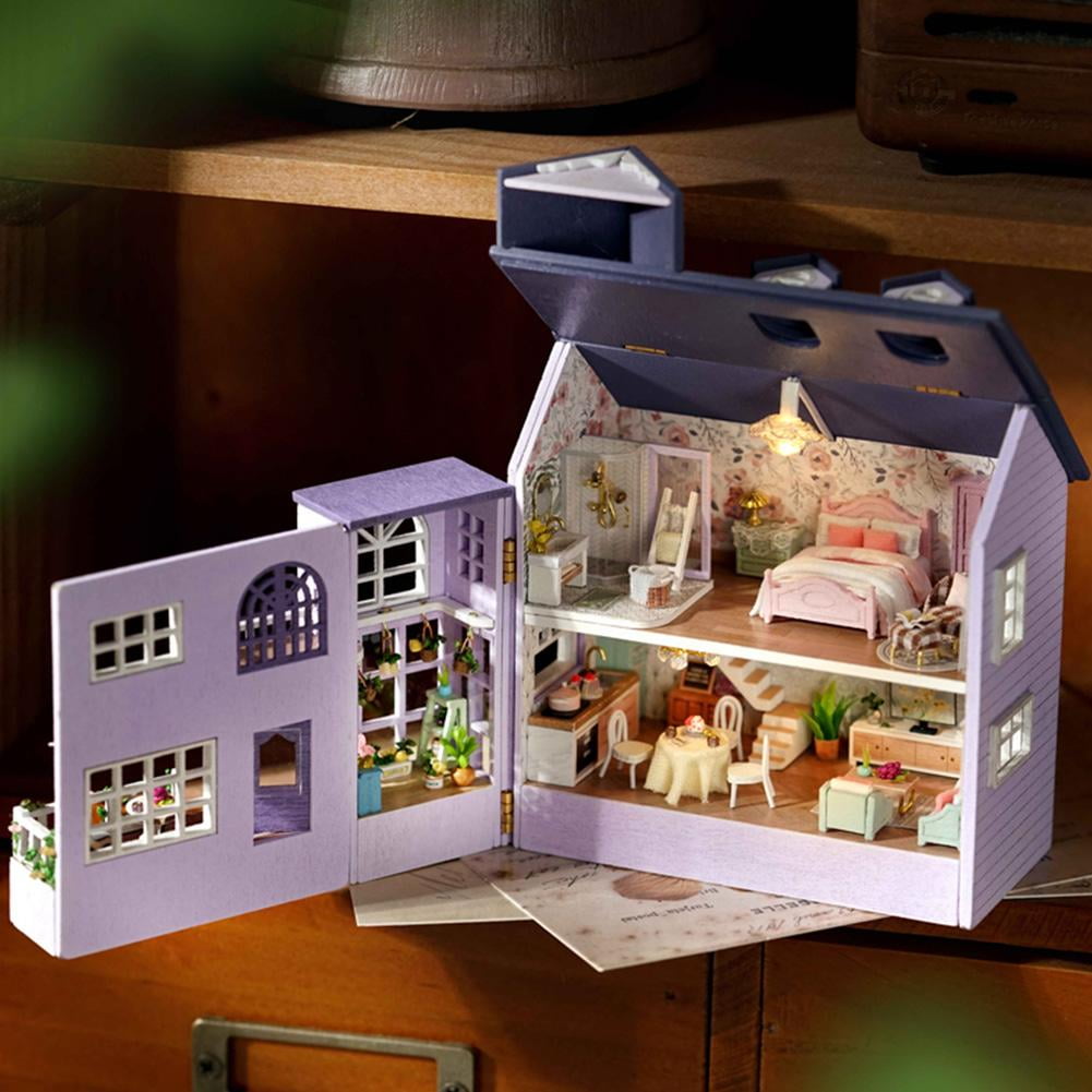 SSKFHGI DIY Miniature Wooden Furniture Kit With Light - Walmart.com