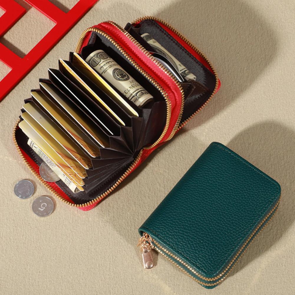 SSKFHGI Dark Green Wallet Ladies Short Korean Wallet Student Lychee ...