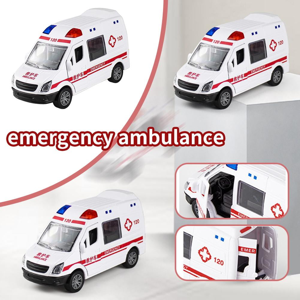 SSKFHGI Diecast Alloy Ambulance Car Model Toy Vehicle For Kids Gift ...