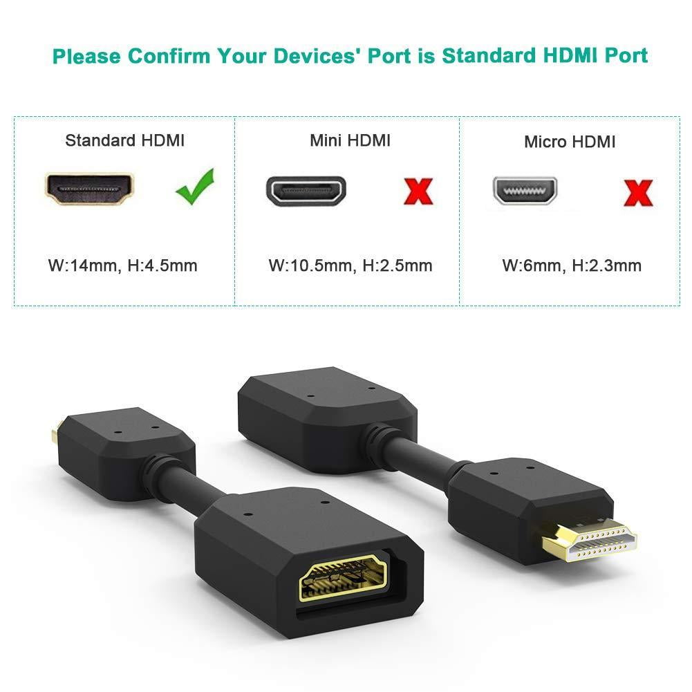 SSKFHGI Flexible HDMI Male to Female Lead Cable Extender Extension ...
