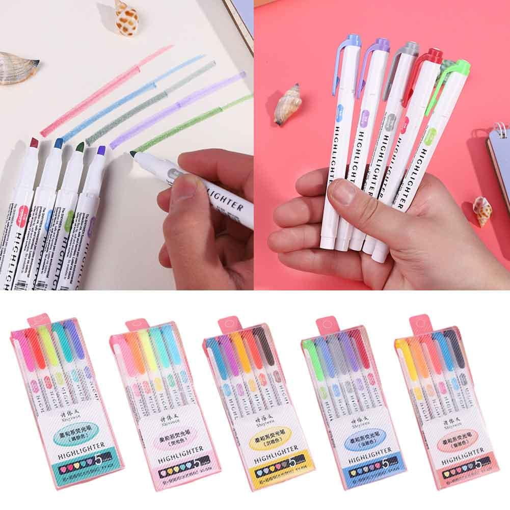 SSKFHGI Fluorescent marker pen soft color student fluorescent pen ...