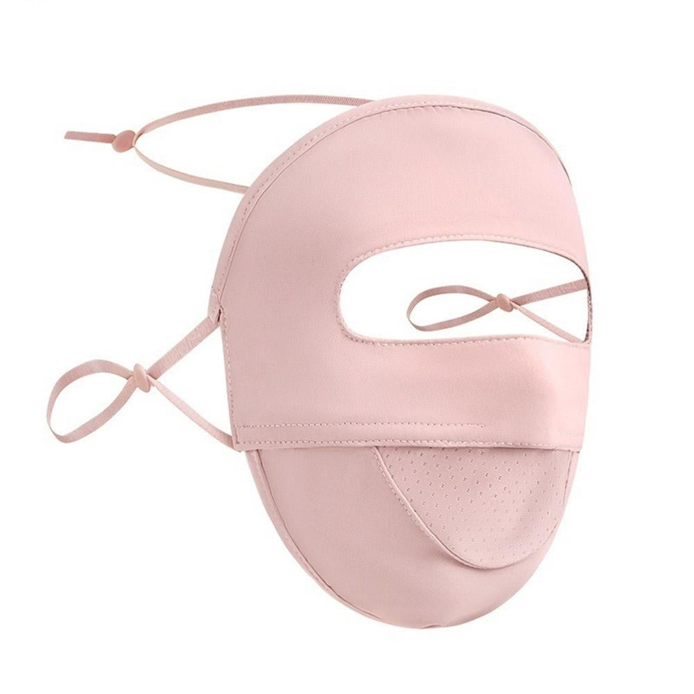 Full Face Mesh Mask - Pink Sunscreen Mask For Men, Full Face, Ice Silk ...