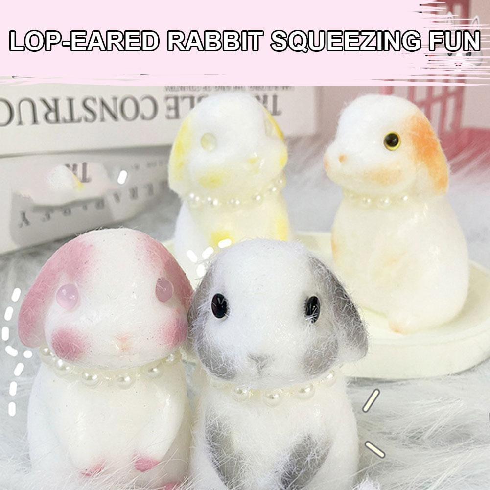 SSKFHGI Gray Rabbit Squeeze Music Simulation Cute Rabbit Super Cute ...