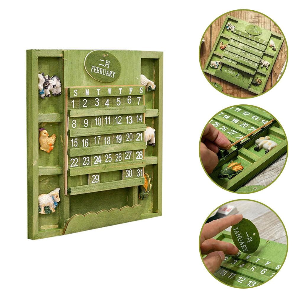 SSKFHGI Green Small Calendar Creative Can Be Hung Manually Square ...