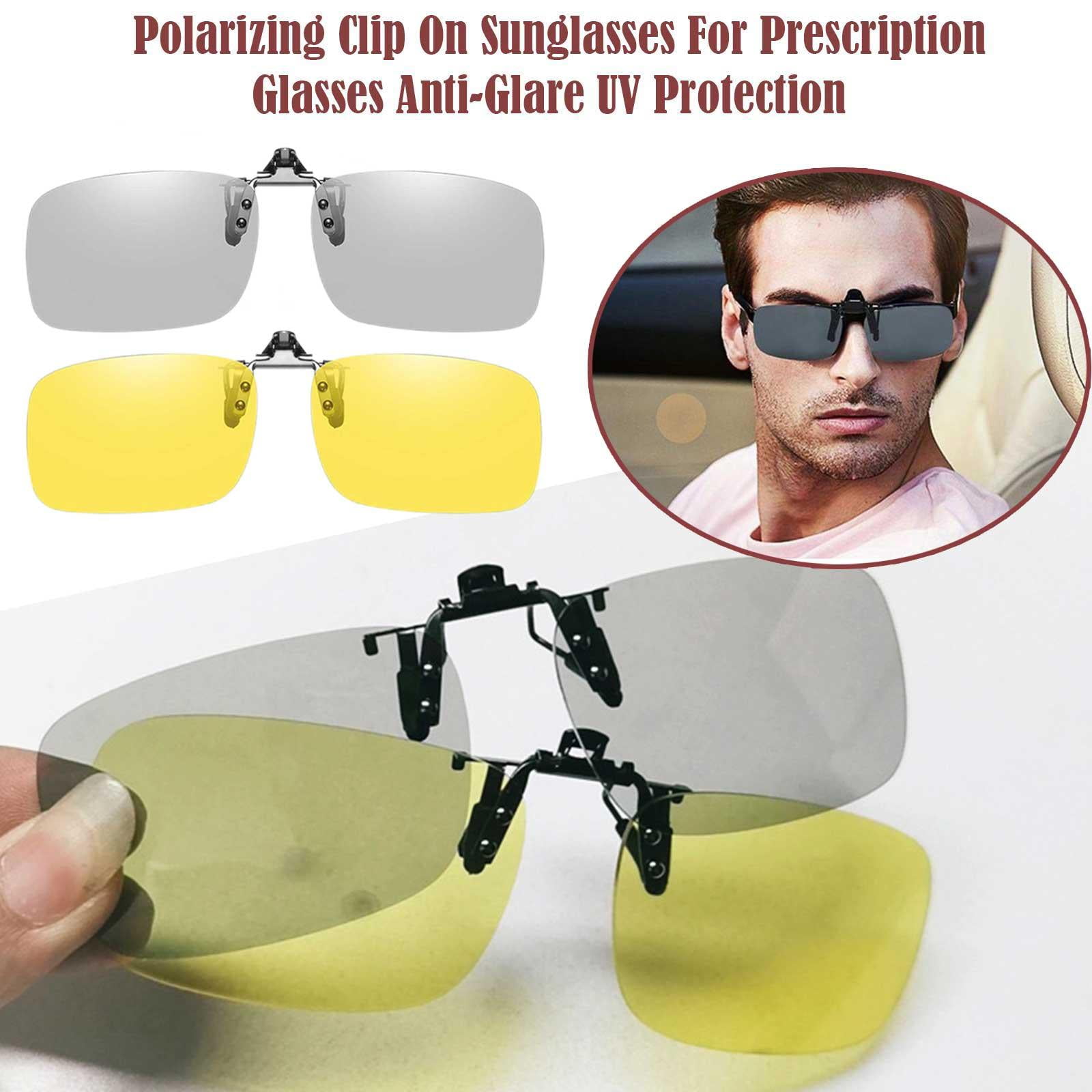 SSKFHGI Gun Rack Night Vision Yellow Tea-Colored Sunglasses Clip-On ...