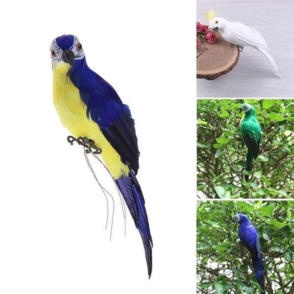 SSKFHGI Large Fake Artificial Parrot Feathered Realistic Garden Home ...