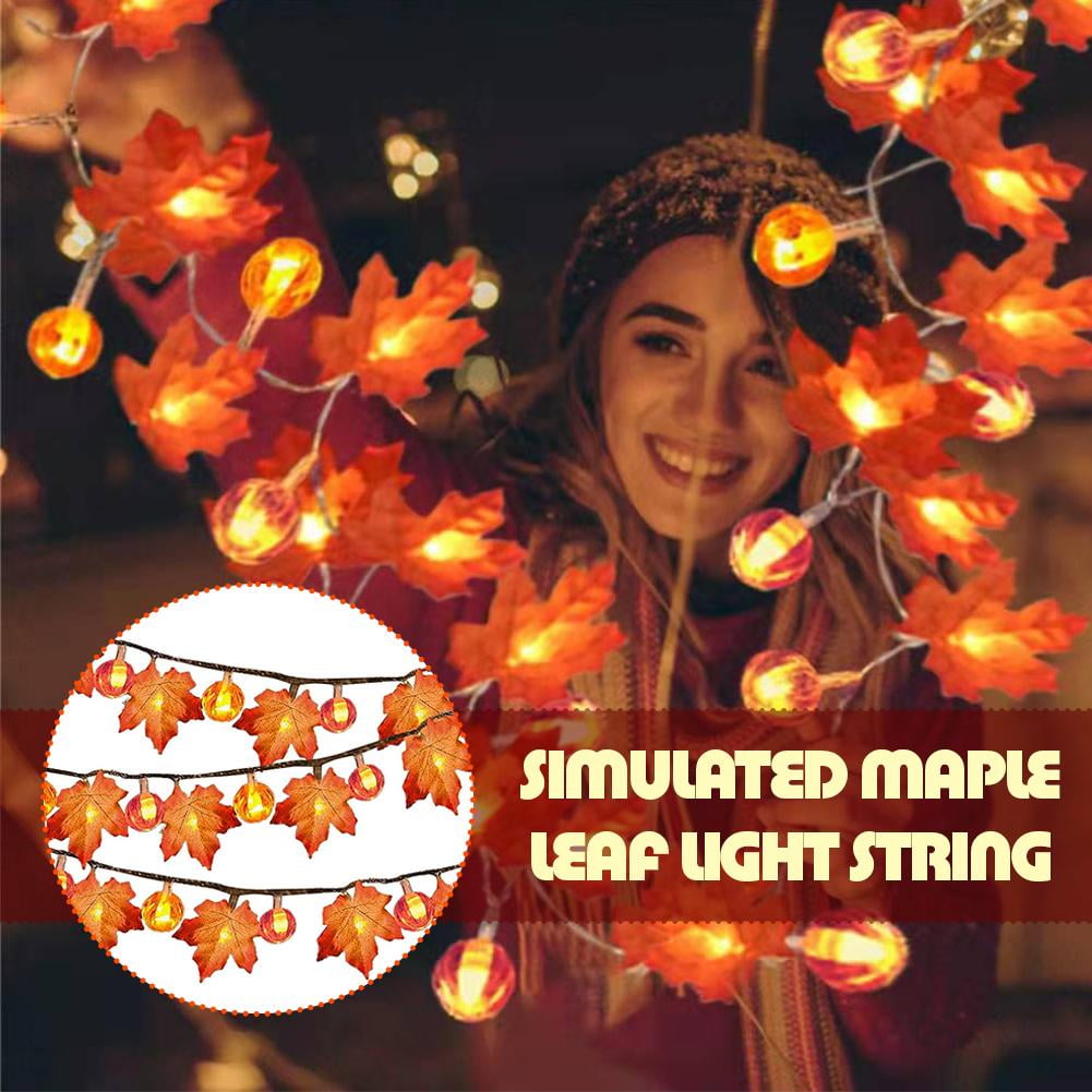 SSKFHGI Maple Leaf String Lights for Fall DecorMaple Leaf Strings Halloween Thanksgiving ...