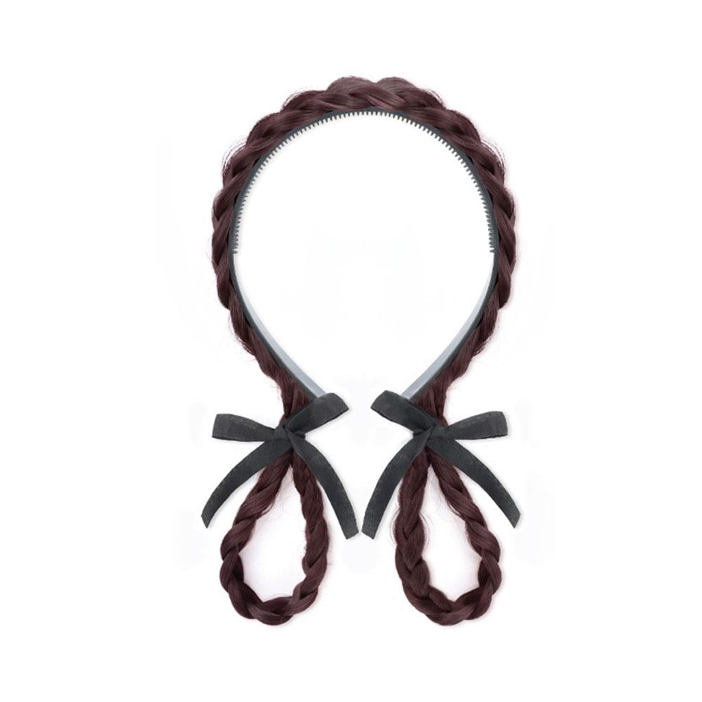 SSKFHGI New Bow Tie Half Wig Droopy Bunny Twisted Braid Wig Instant ...