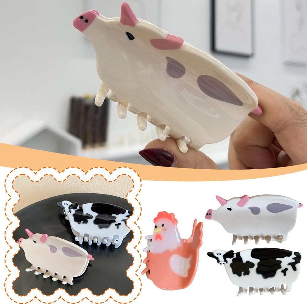 SSKFHGI Piglet New Vinegar Yogurt Cow Scratch Clip Animal Hairpin ...