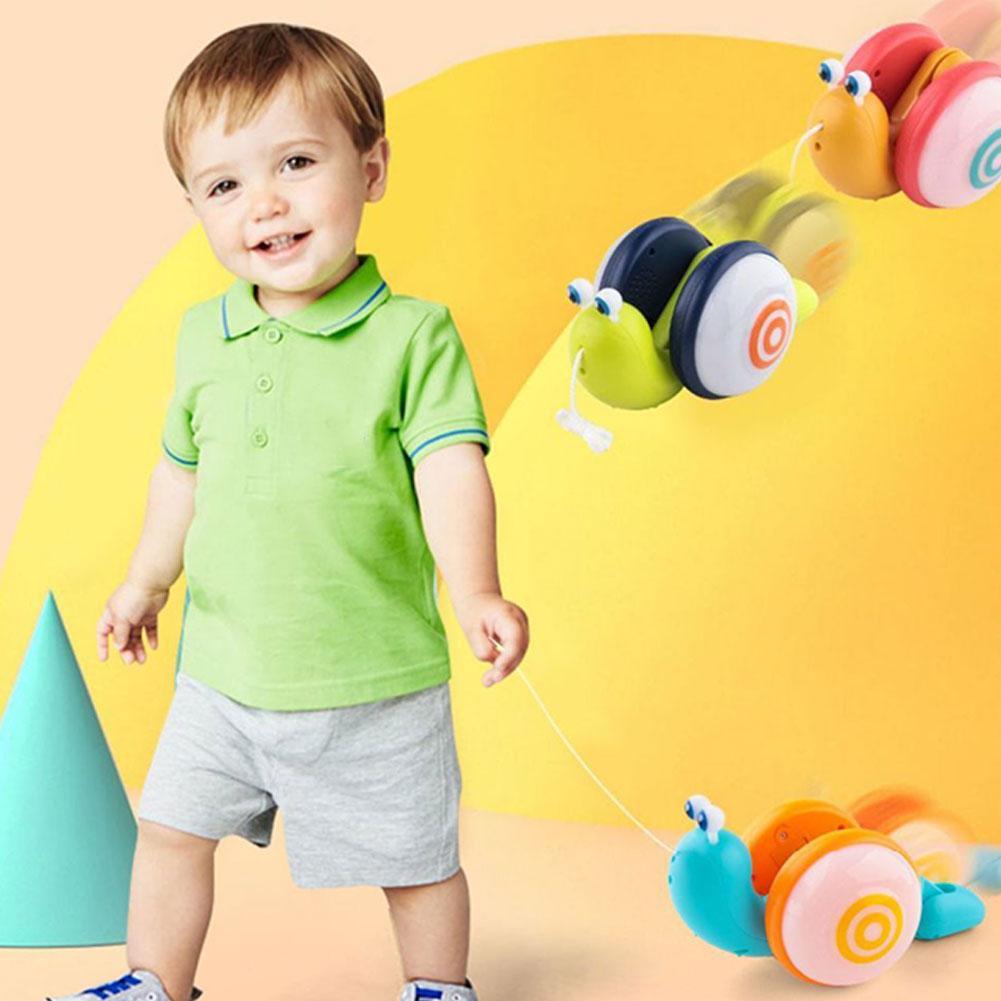 SSKFHGI Pull String Cartoon Snail Car Toy PullToy Light and Toy ...