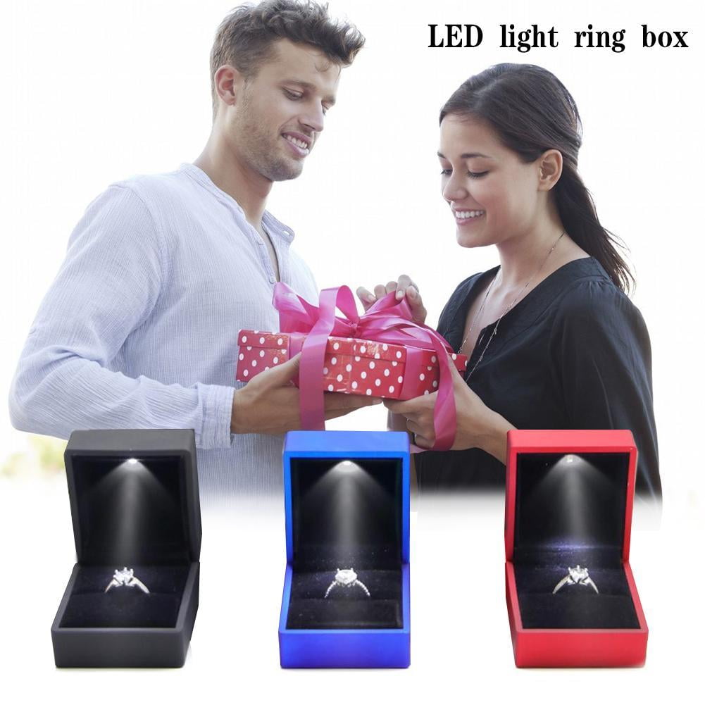 SSKFHGI Red Light Box Pendant Box Led Light Jewelry Box - Walmart.com