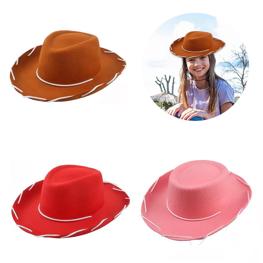 SSKFHGI Red Western Wide Brim Hat Cowboy Hat Brown Red Western Rope ...