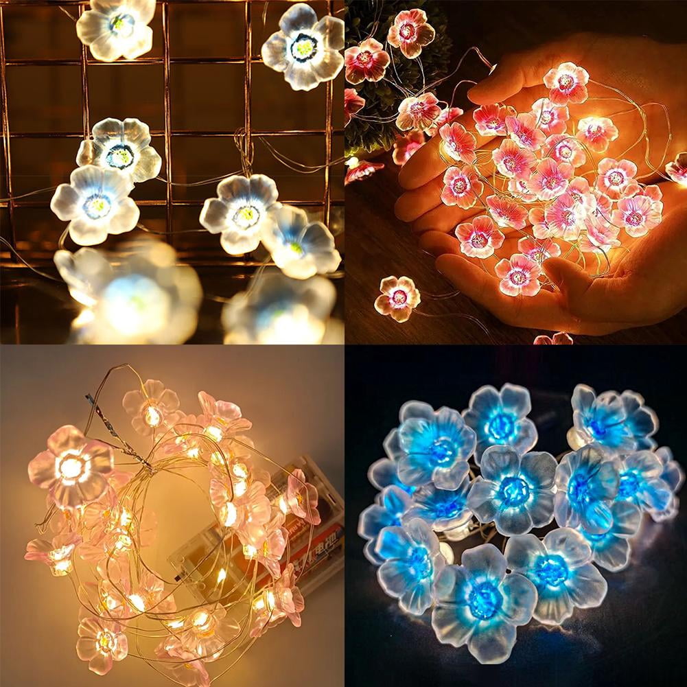 SSKFHGI Rose Flower Fairy String Lights Battery Garden Party Wedding ...