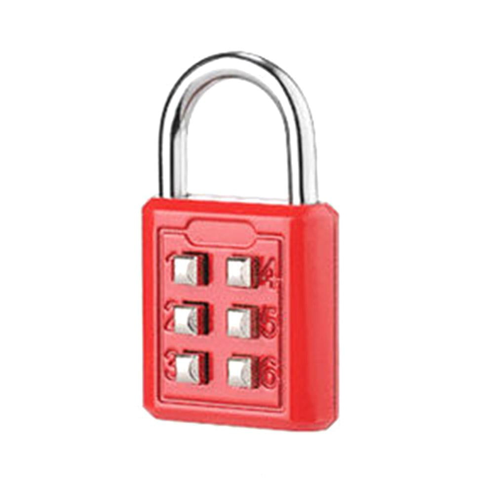 SSKFHGI Six-Digit Red Button Combination Lock Digital Password Padlock ...