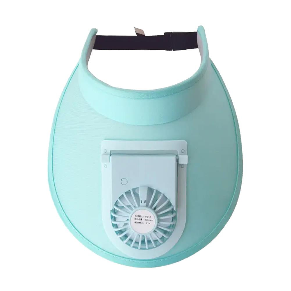 SSKFHGI Sky Blue Adjustable Charging Fan Hat Summer Travel Sun Hat ...