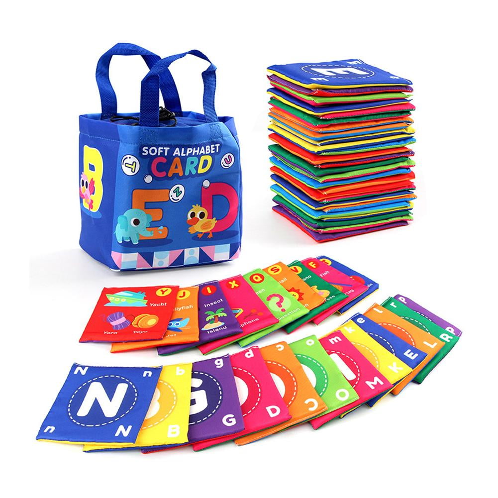 SSKFHGI Soft Alphabet Cards Baby Learning Toys26 Letters Animals Cloth ...