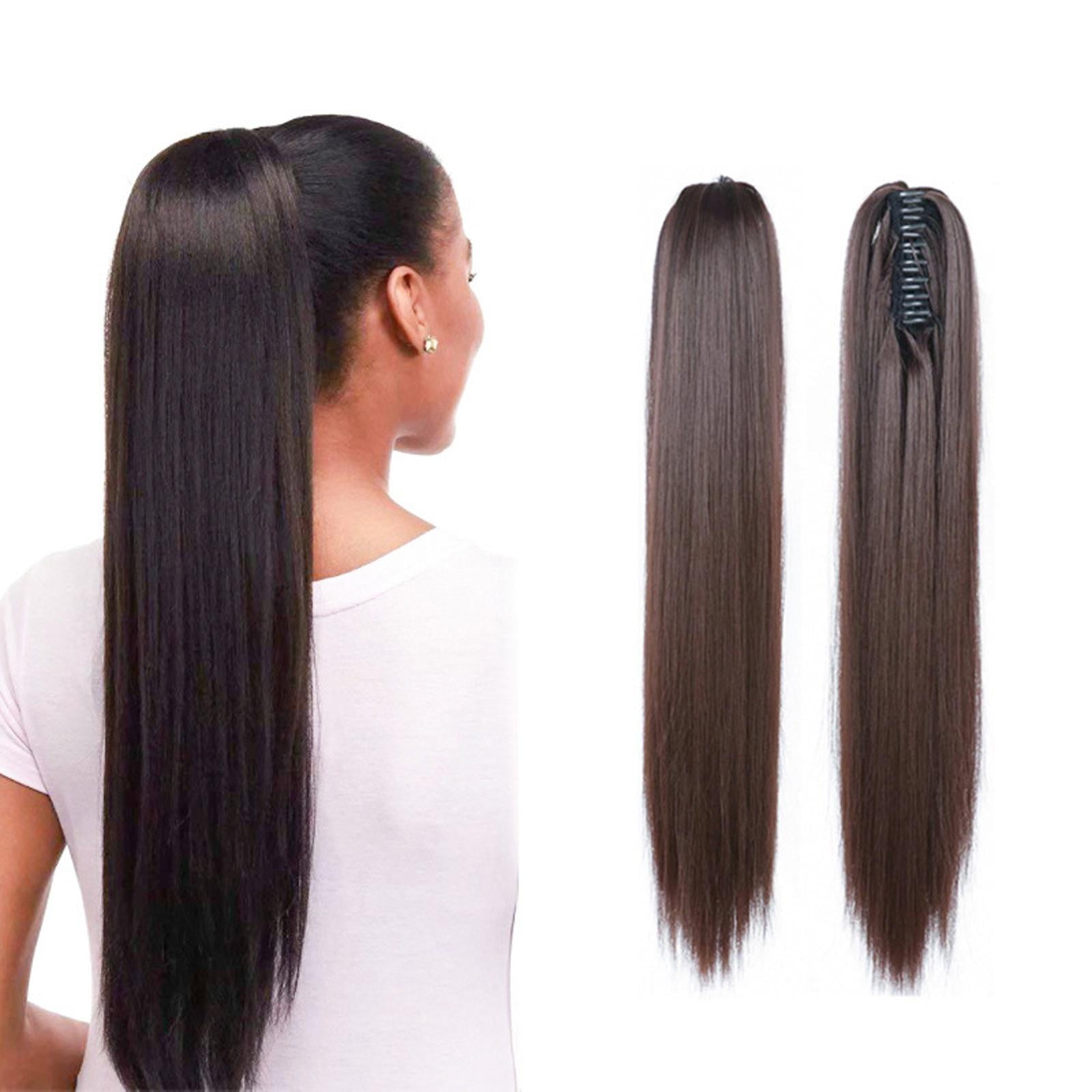 SSKFHGI Synthetic Long Straight Claw Ponytail Wigs Clip In Ponytail ...