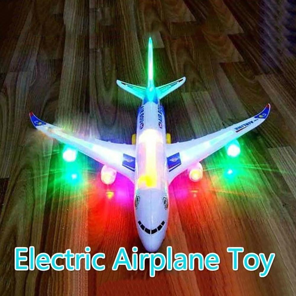 SSKFHGI Toy Airplane Kids Electric Light Music Airplane Airbus Bump ...
